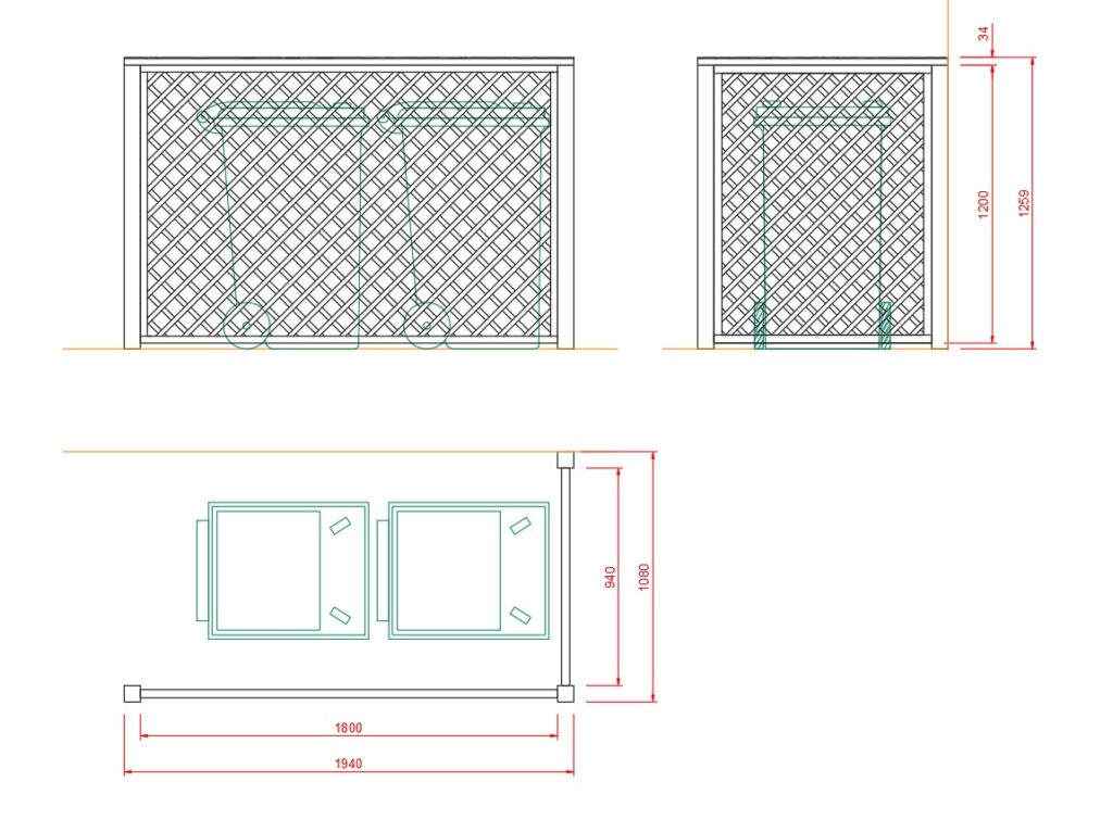 Diagonal Trellis Bin Screen - The Garden Trellis Company