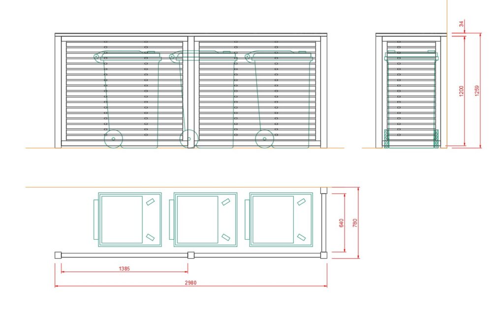 Framed Slatted Bin Screen - The Garden Trellis Company