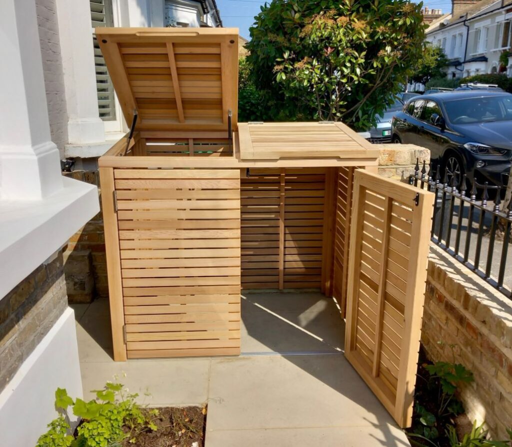 RHS Prestige Double Slatted Bin Store - The Garden Trellis Company