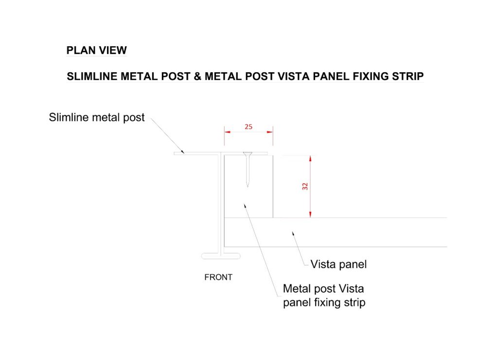 Metal Post Vista Panel Fixing Strip - The Garden Trellis Company