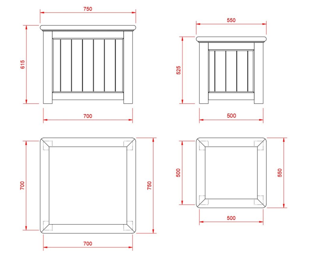 RHS Prestige Traditional Square Planter - The Garden Trellis Company