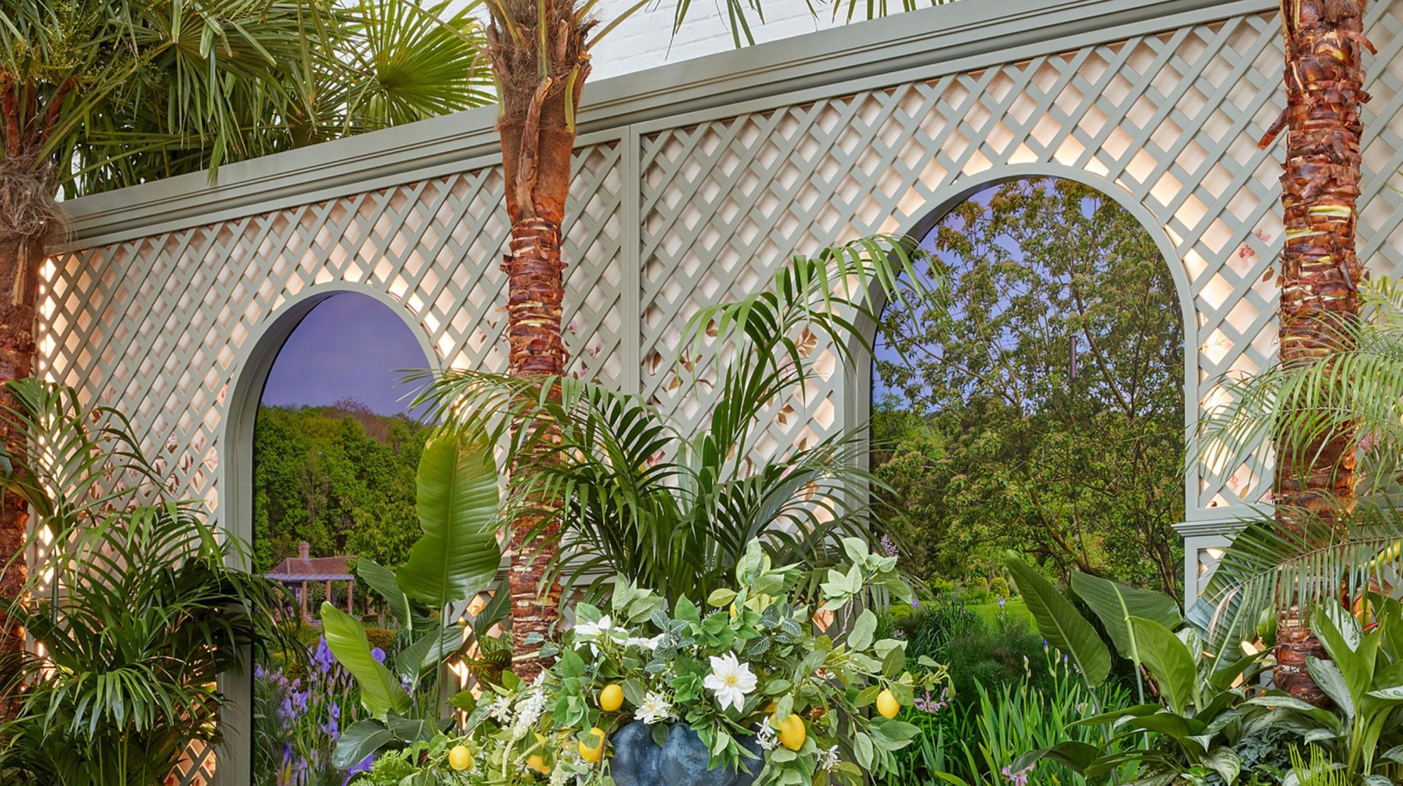 Bespoke decorative trellis at WOW!house - The Garden Trellis Company