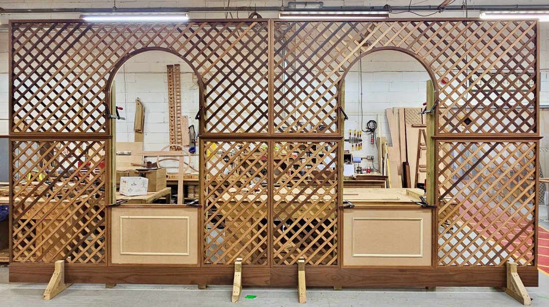 Bespoke decorative trellis at WOW!house - The Garden Trellis Company