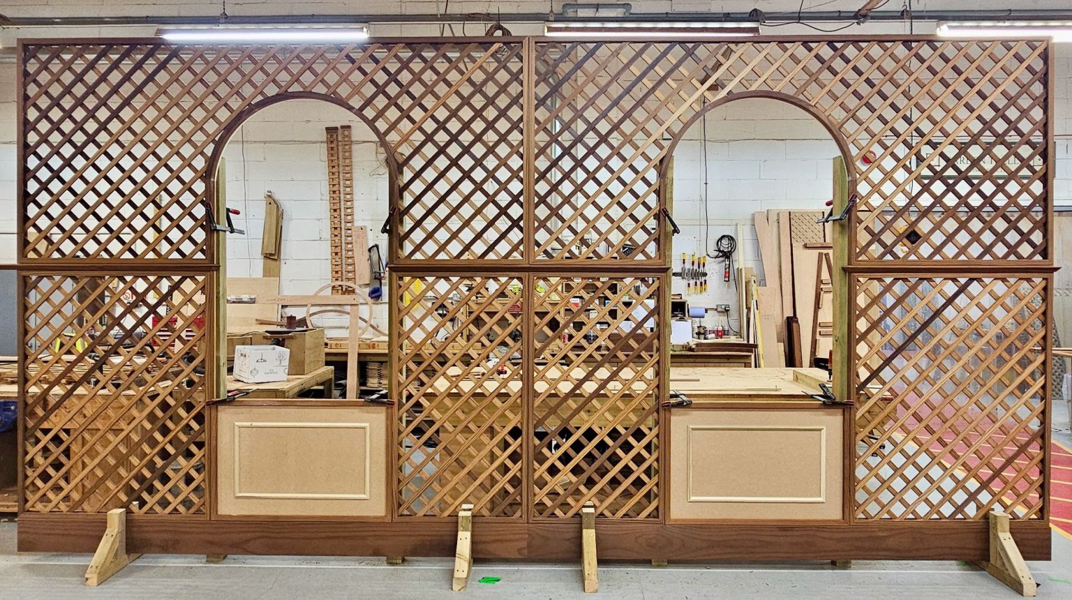 Bespoke decorative trellis at WOW!house - The Garden Trellis Company