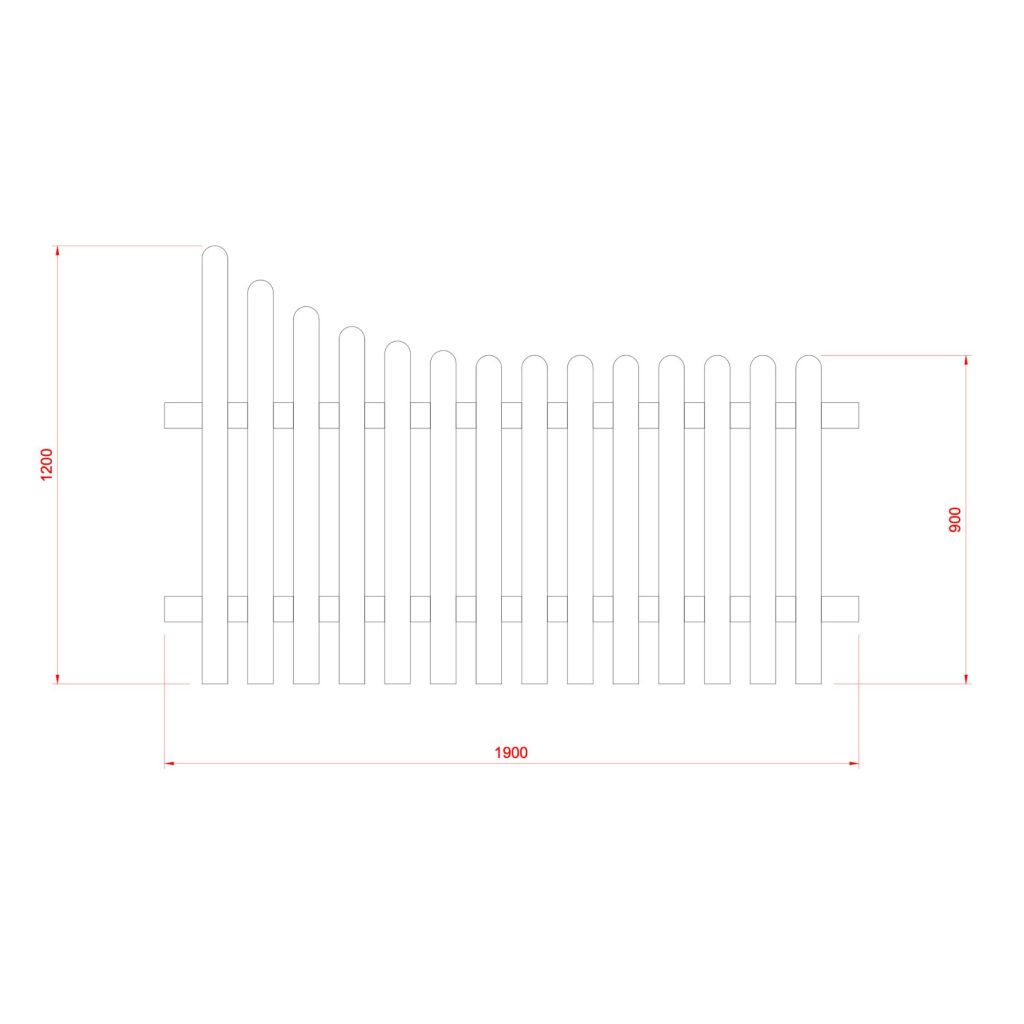 RHS Prestige Curve Down Rounded Top Picket Fence Panels - The Garden Trellis Company